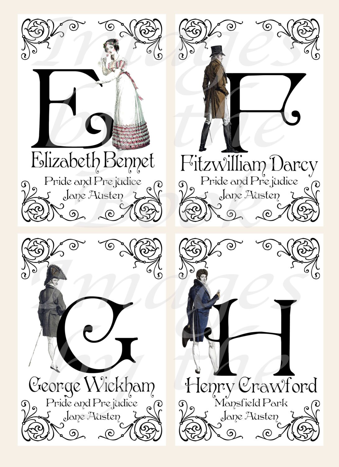 Jane Austen Letters Stationery Set Download and Print Upon - Etsy