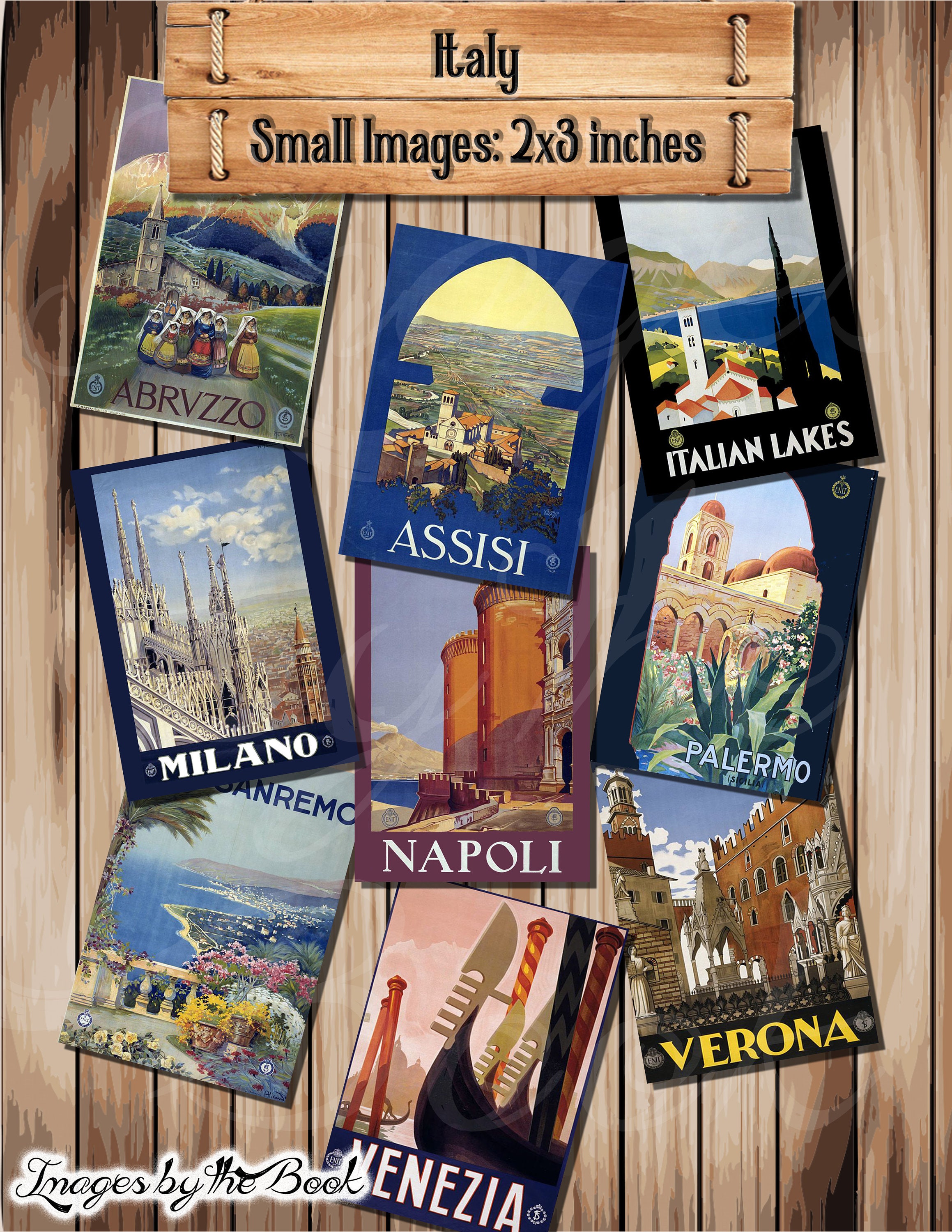 Italy Travel Posters, Italian Ephemera, Junk Journal Kit (digital ...
