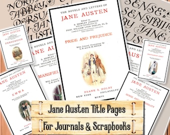 Digital Collage Sheet Jane Austen Pride and Prejudice Jane - Etsy