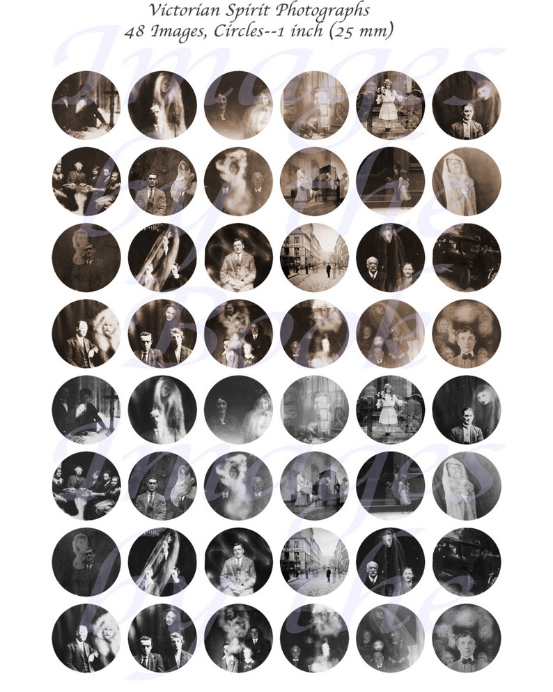 Victorian Spirit Photos Round images with 6 sizes included | Etsy