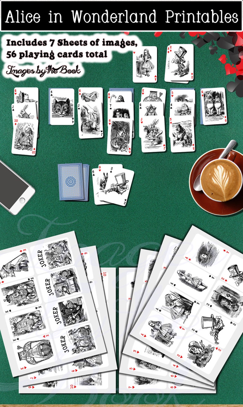 Alice in Wonderland Playing Cards A Full Deck of Cards | Etsy