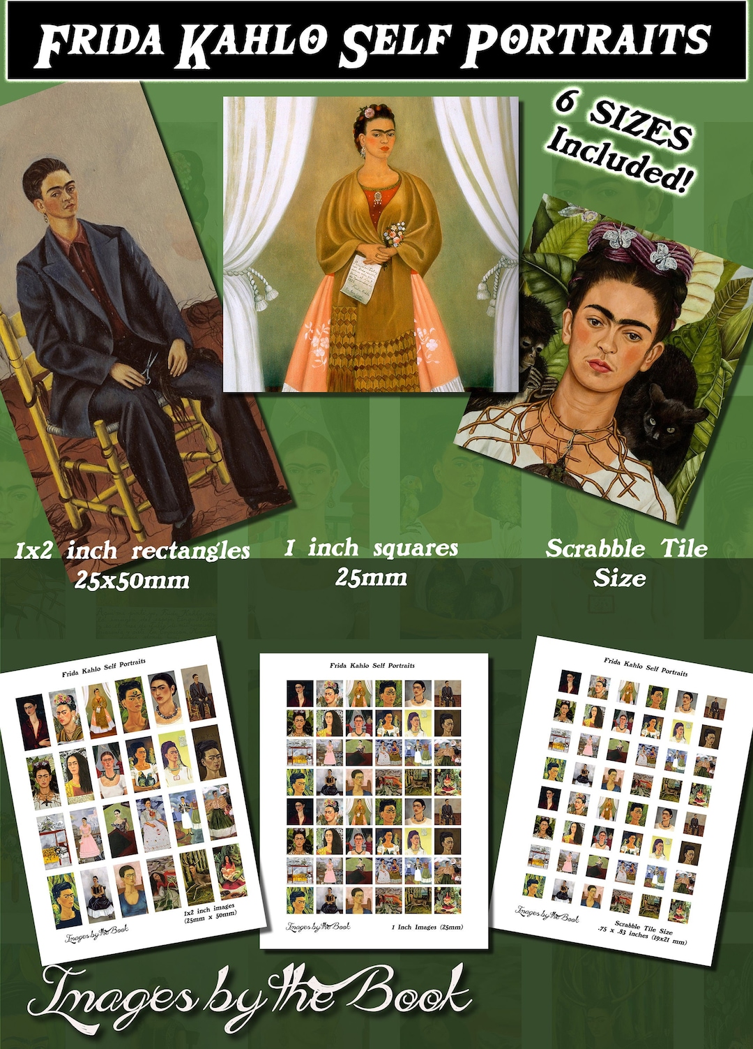 Frida Kahlo Self-portraits, Squares and Rectangles With 6 Sizes ...