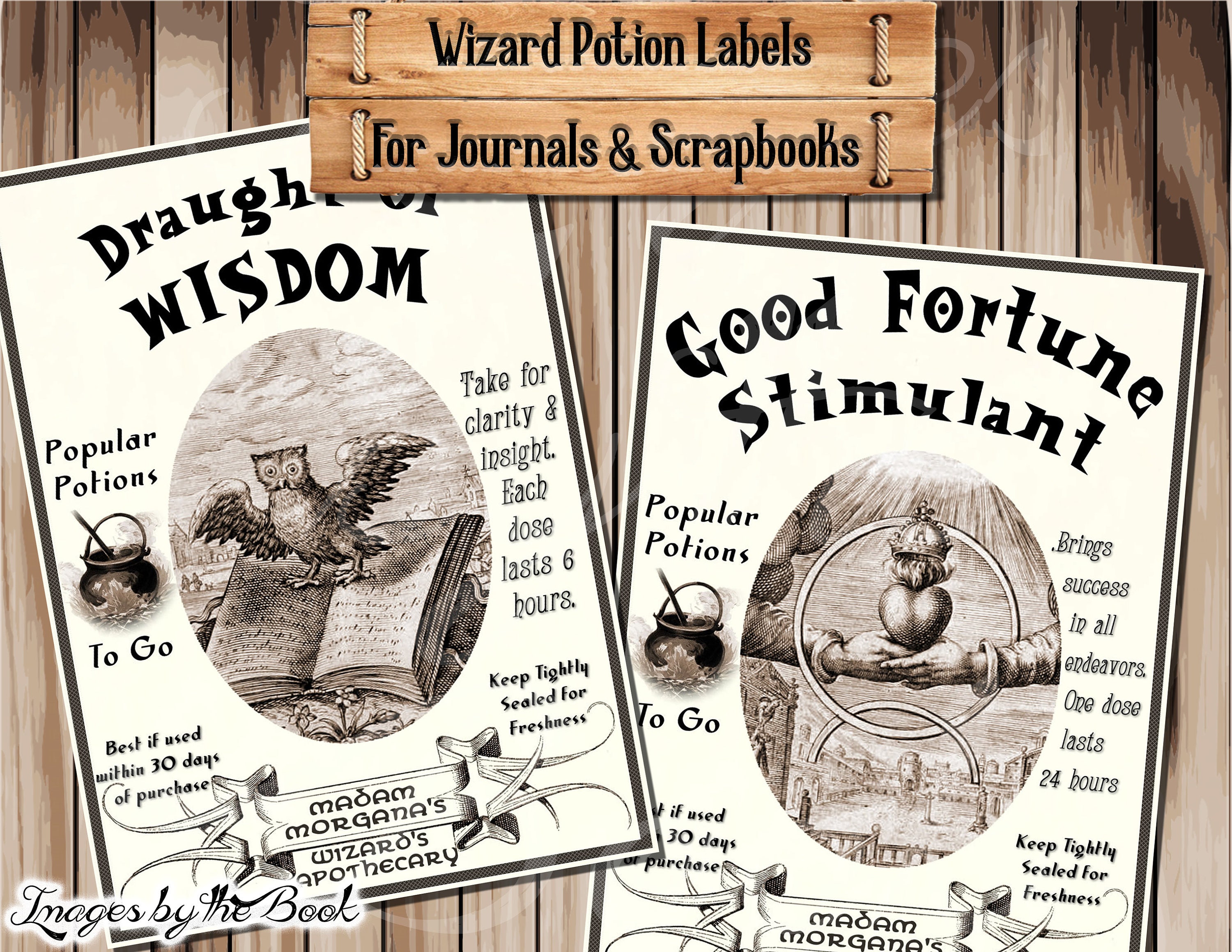 Wizard Labels Potion Labels Junk Journal Kit | Etsy