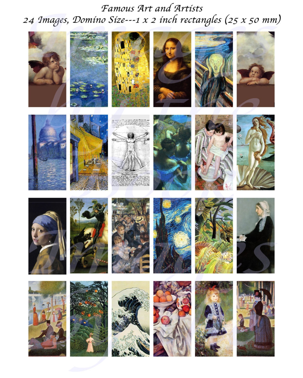 Famous Paintings Squares and Rectangles with 6 sizes | Etsy