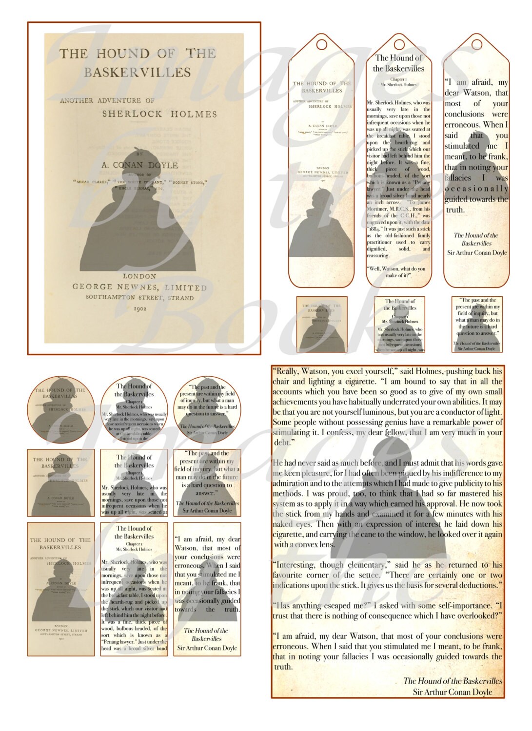 Sherlock Holmes Bundle Five Sheets Included. | Etsy