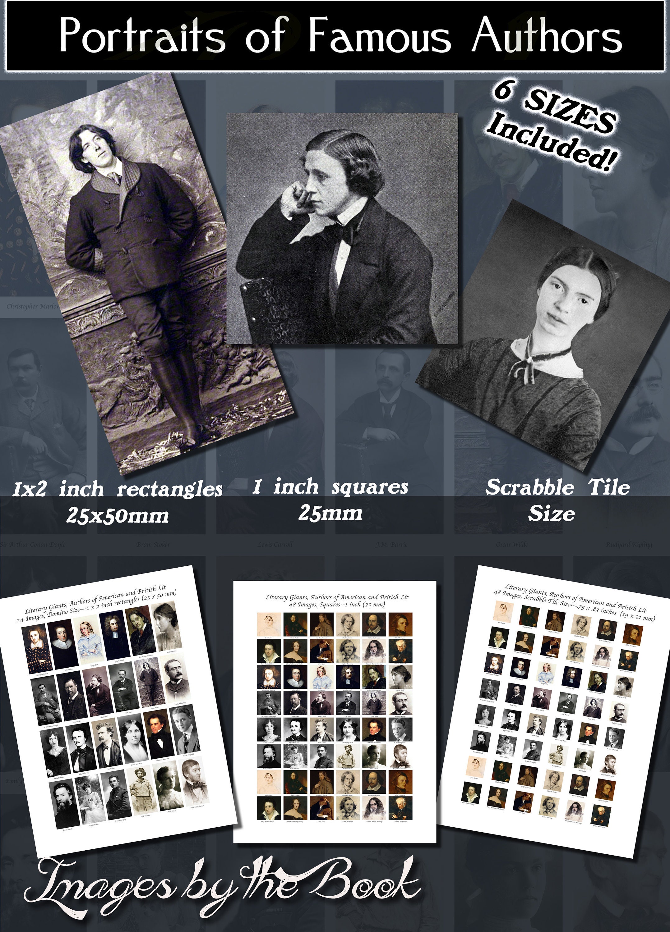 Famous Authors Digital Downloads Squares and Rectangles With - Etsy