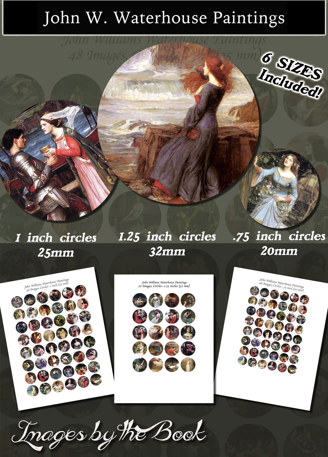 John William Waterhouse Art, Round Images (digital Download) - Etsy