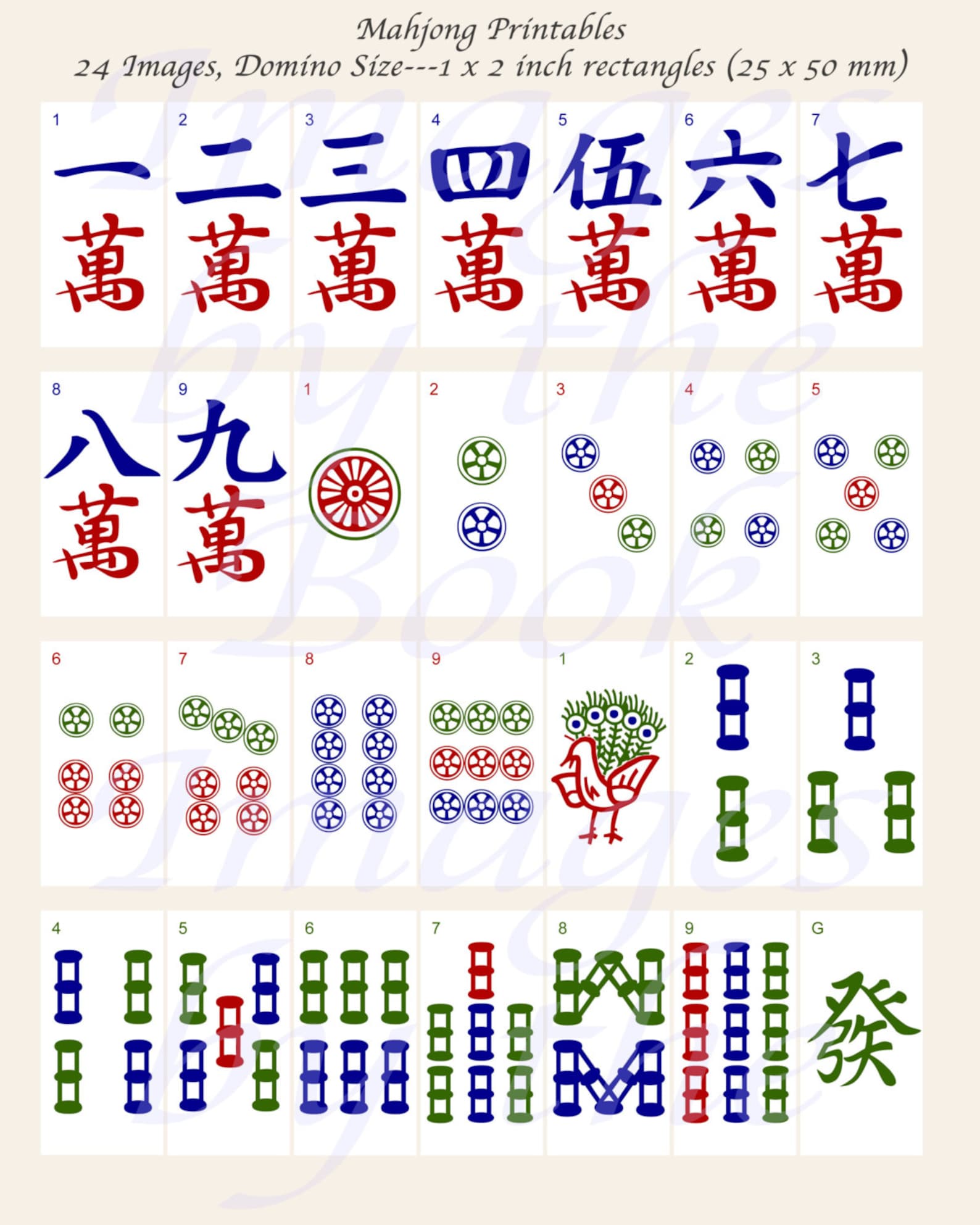 Mahjong Tiles Squares and Rectangles With 6 Sizes Included - Etsy Australia