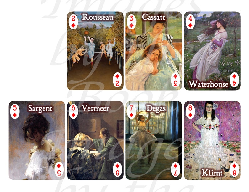Famous Paintings Prints Playing Cards A Full Deck of Cards - Etsy