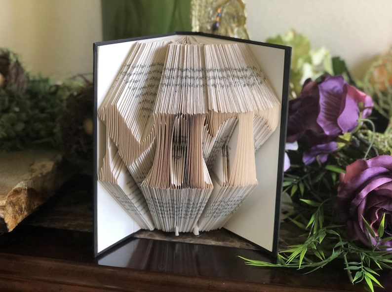 Folded Book Art: MIT Word Sculpture, Dorm Room Decor, Graduation Gift ...