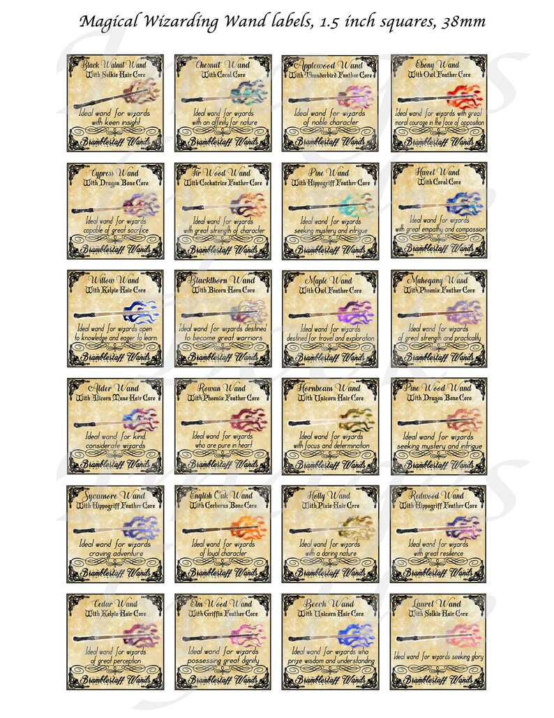 Wizards Wand, Magical Prints, Squares and Rectangles (digital Download ...