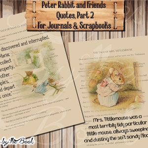 Beatrix Potter Book Quotes Part 2, Peter Rabbit and Friends, Junk ...