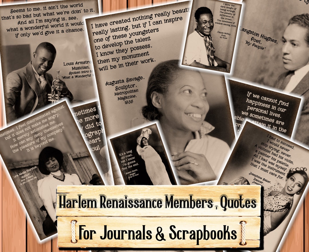 Black History, Harlem Renaissance Portraits and Quotes, Junk Journal ...