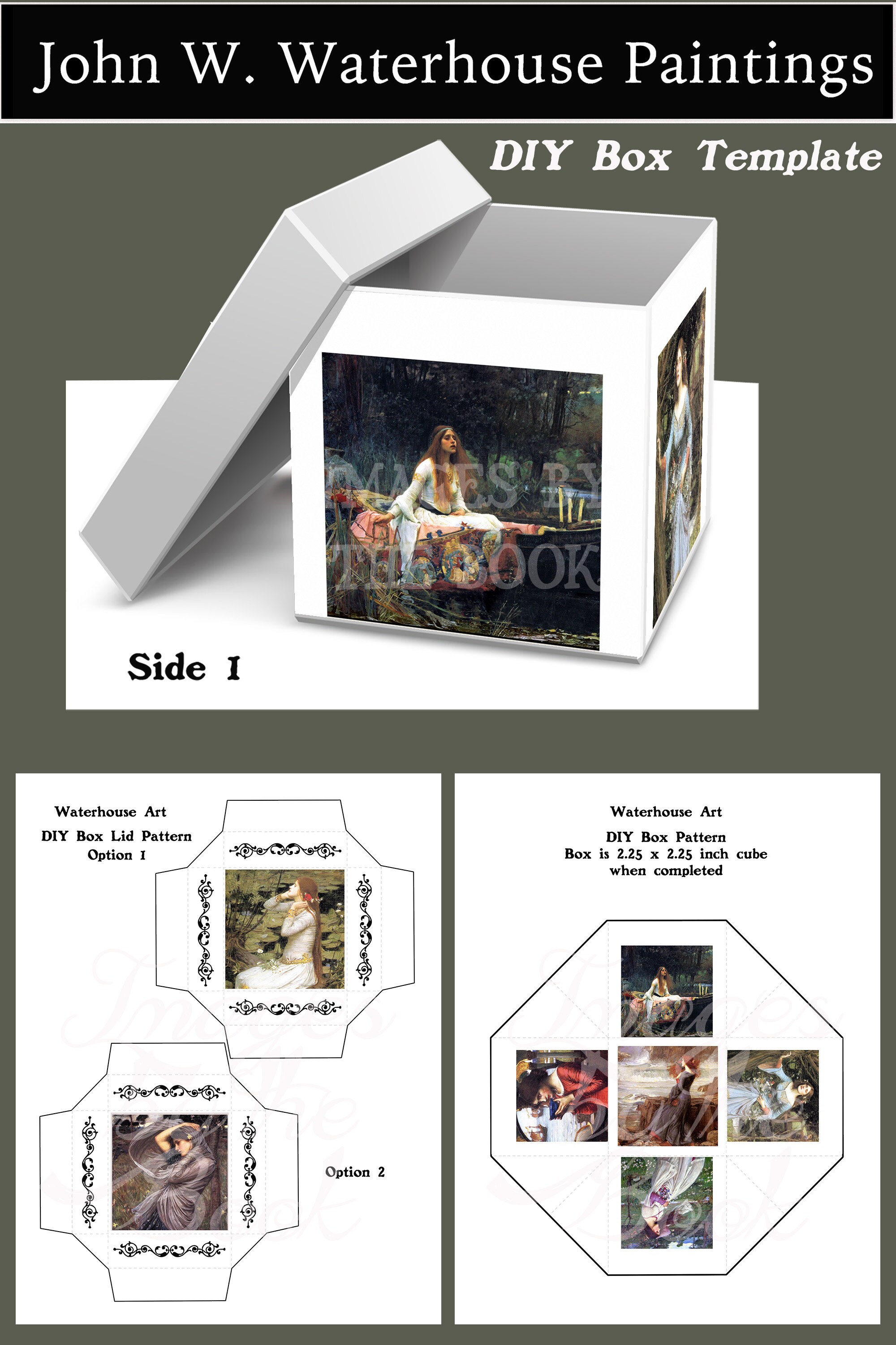 John William Waterhouse Art Squares and Rectangles With 6 - Etsy