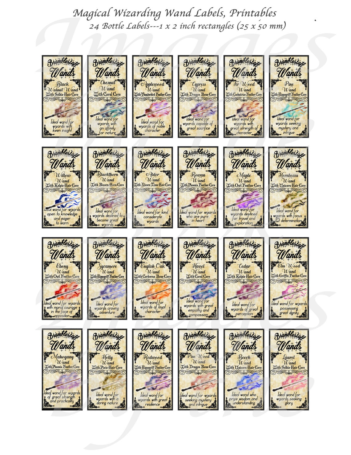 Wizards Wand Magical Prints Box Labels in 3 Sizes Download - Etsy