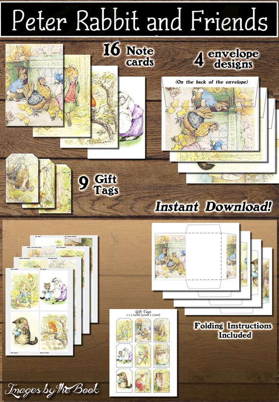 Beatrix Potter Books Peter Rabbit and Friends Stationery Set | Etsy