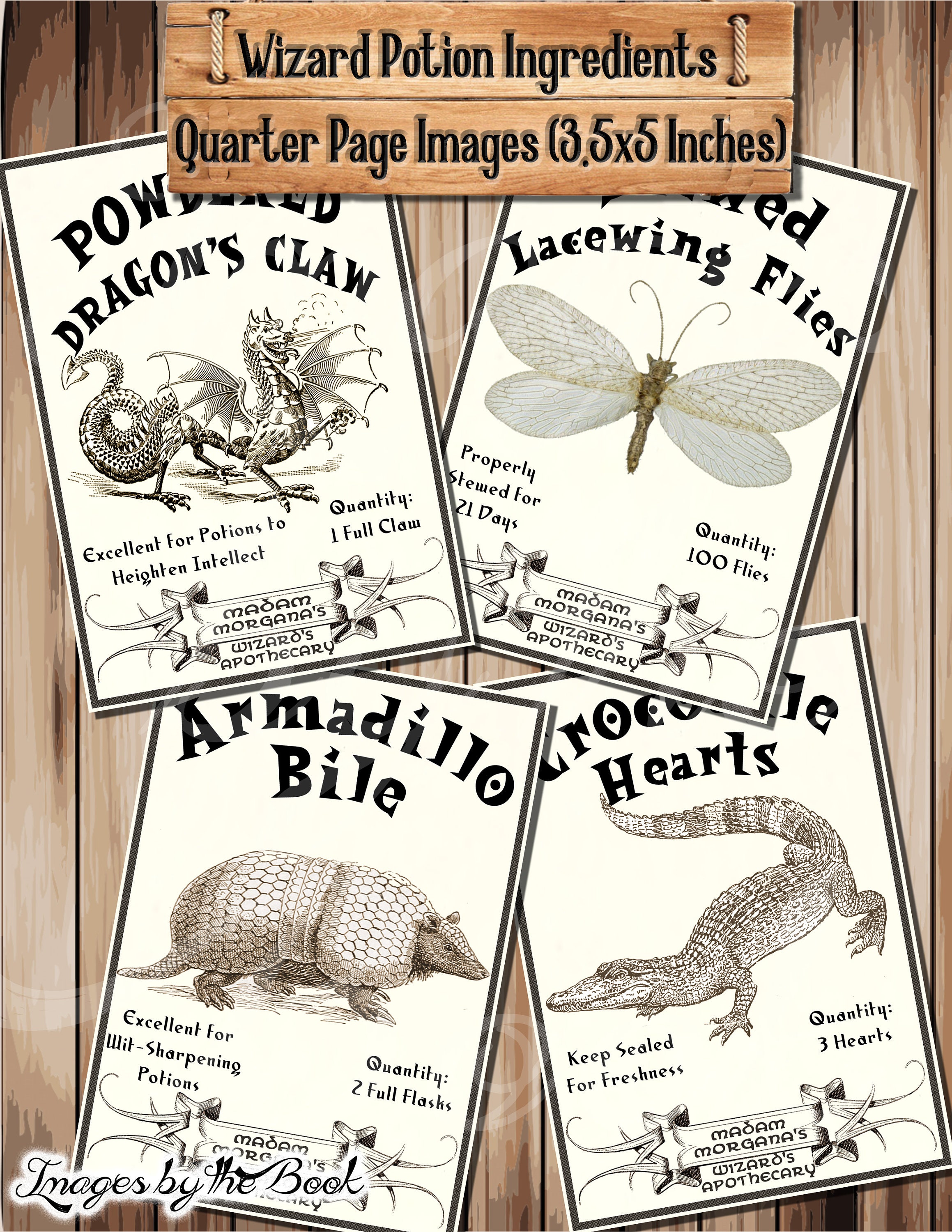 Wizard Labels, Potion Ingredient Labels, Junk Journal Kit (digital ...