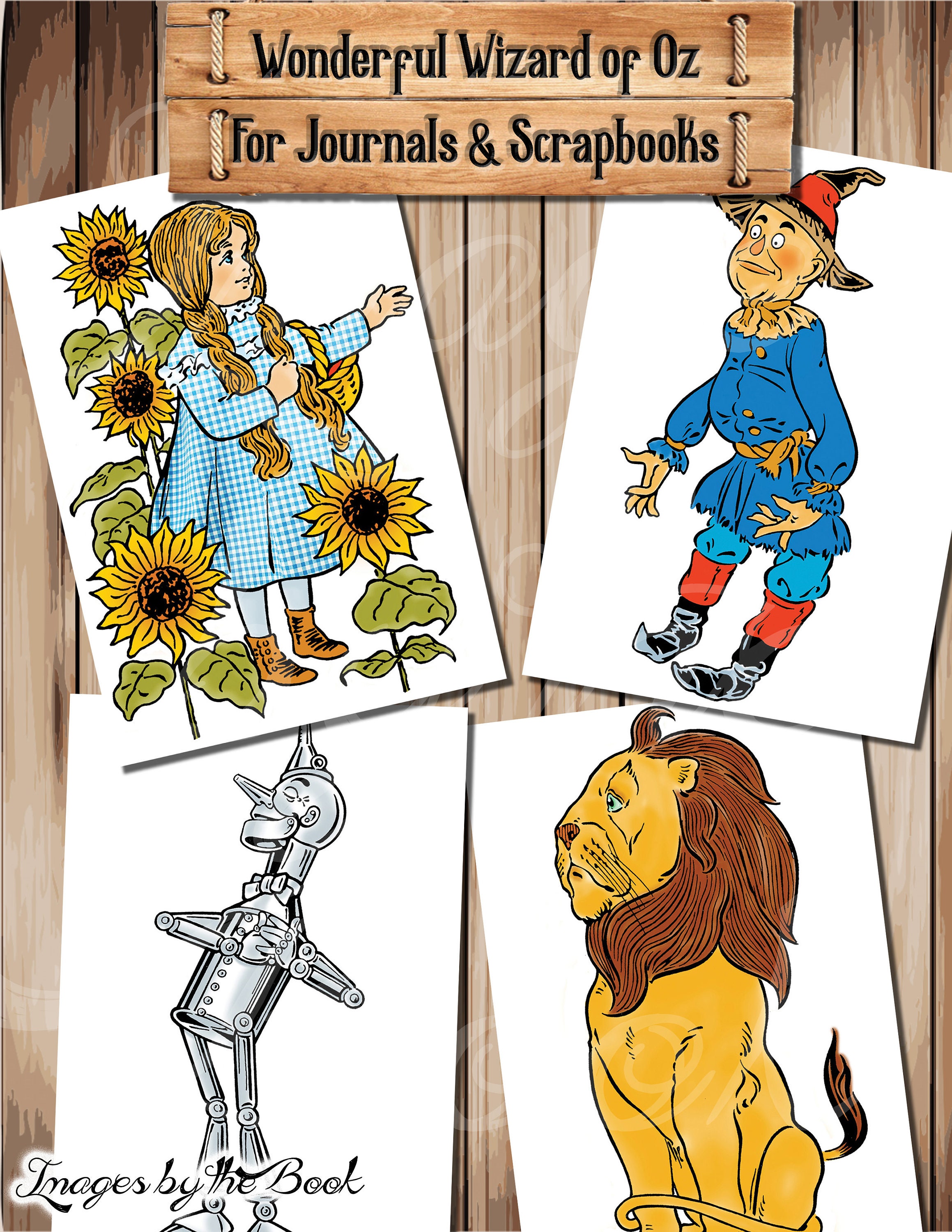 Wonderful Wizard of Oz Illustrations Junk Journal Kit Scrapbooking ...