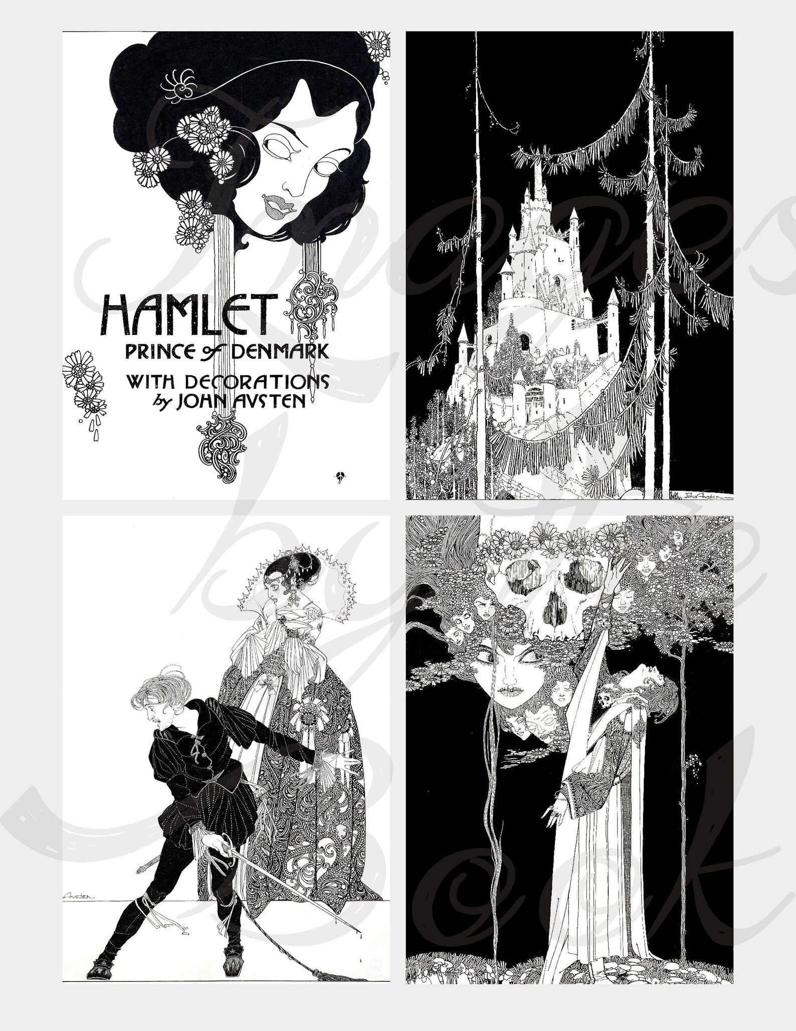 Hamlet Ilustraciones por John Austen Hojas de Collage | Etsy Hamlet Ilustraciones por John Austen Hojas de Collage | Etsy
