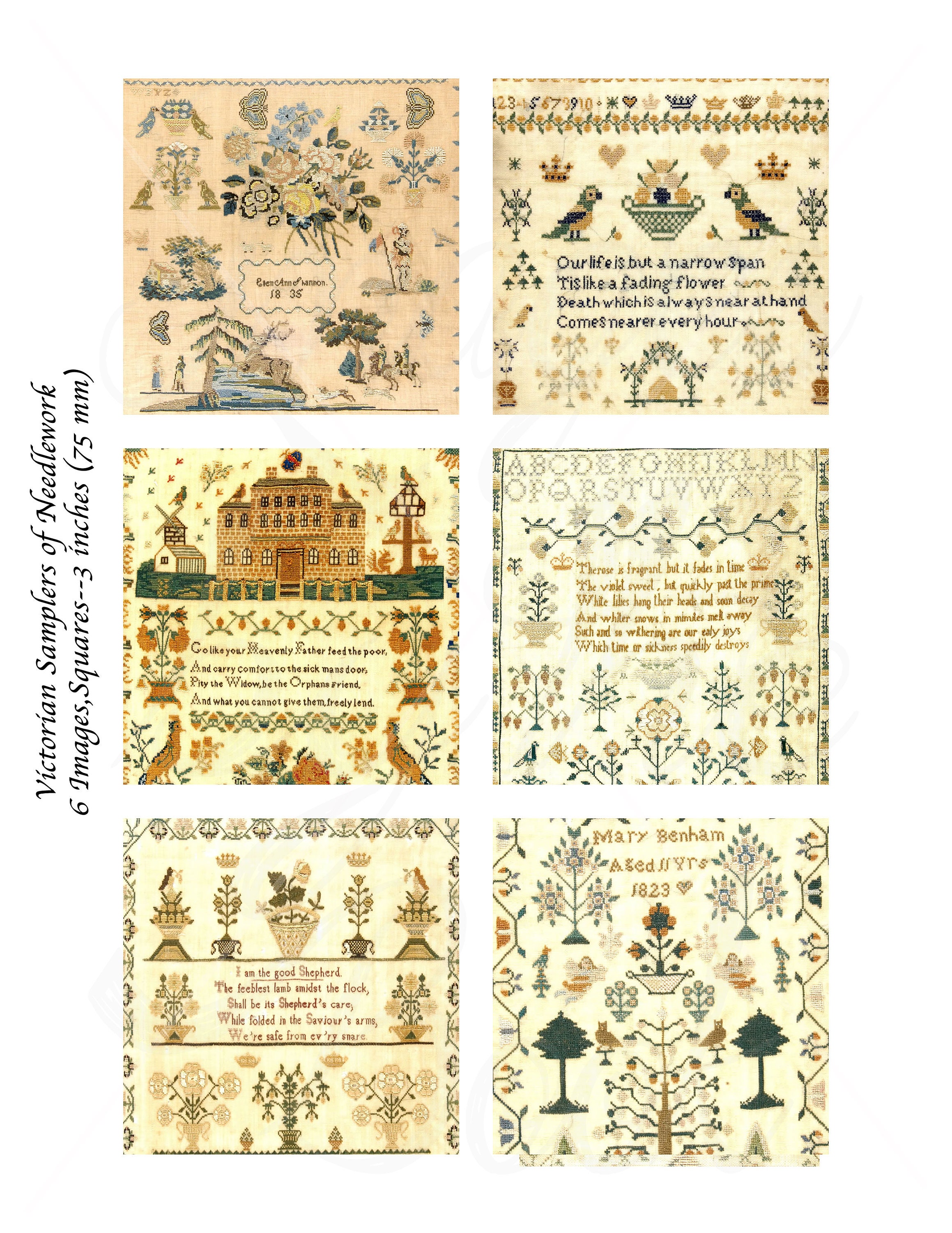 Scrapbooking Clip Art & Image Files Victorian Embroidery Samplers ...