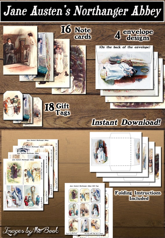 Jane Austen Illustrations Northanger Abbey Stationery Set - Etsy