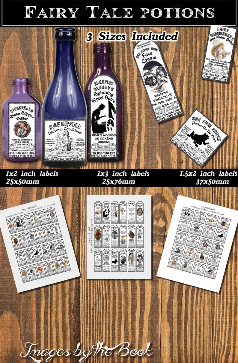 Fairy Tale Potions Bottle Labels in 3 sizes | Etsy