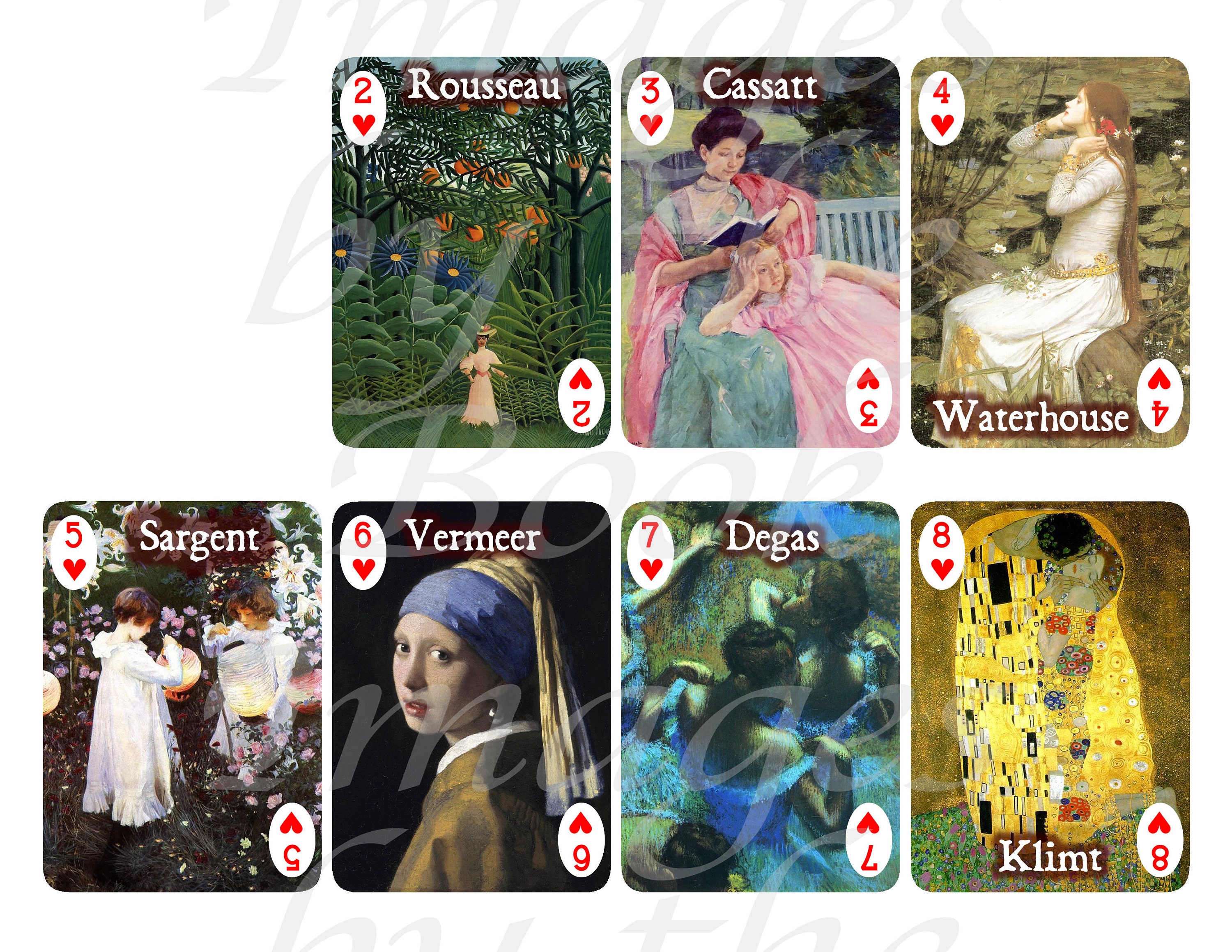 Famous Paintings Prints Playing Cards A Full Deck of Cards - Etsy