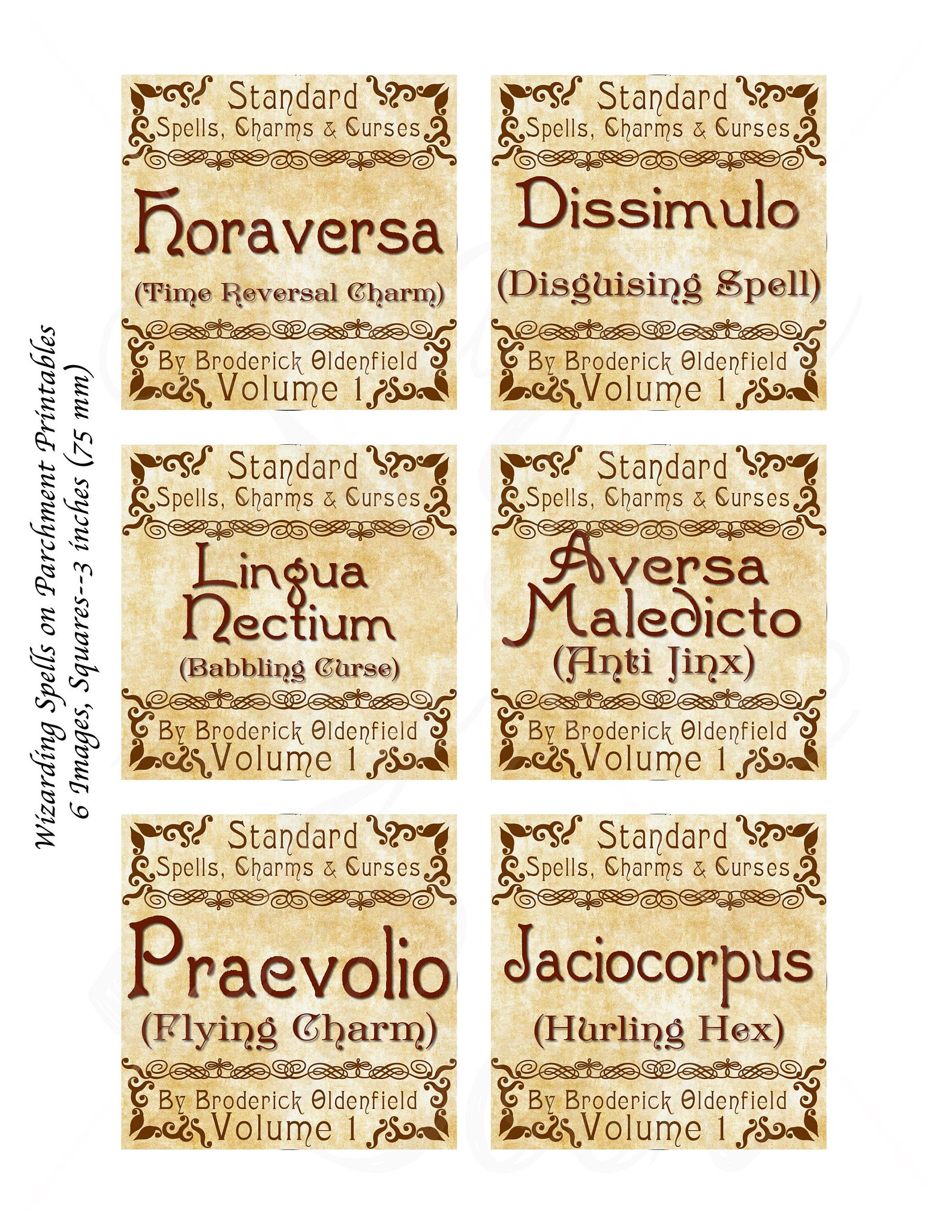 Wizard Spells, Magical Prints, Squares and Rectangles With 6 Sizes ...