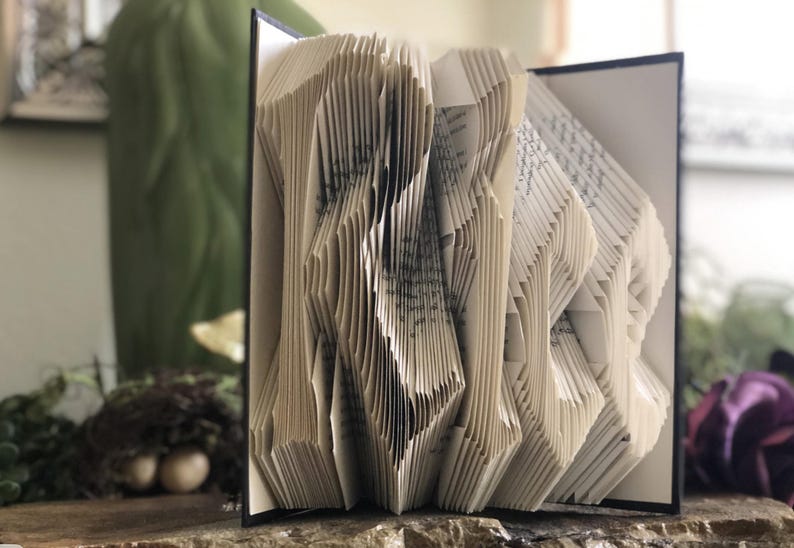Folded Book Art: Rice University Word Sculpture, Dorm Room Decor ...