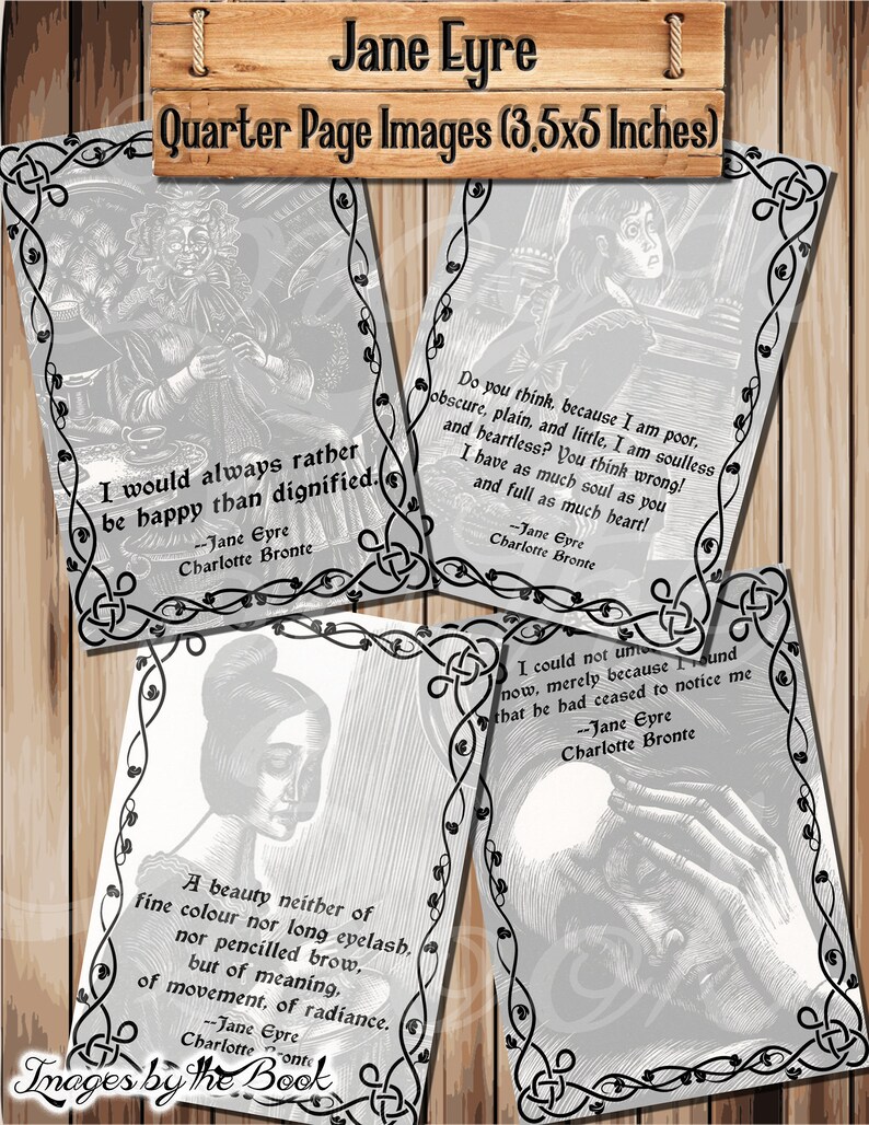 Jane Eyre Quotes Junk Journal Kit Download and Print Upon - Etsy