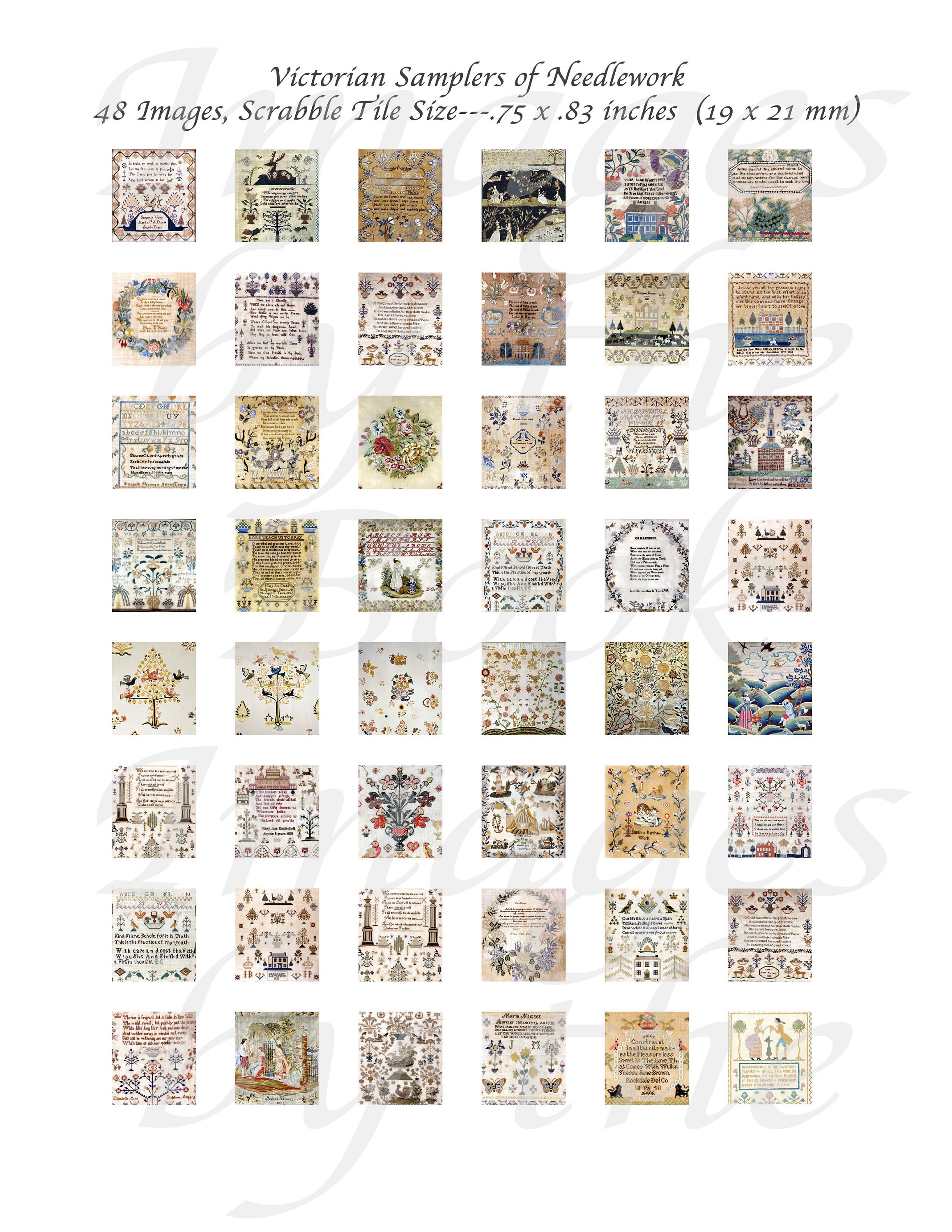 Scrapbooking Clip Art & Image Files Victorian Embroidery Samplers ...