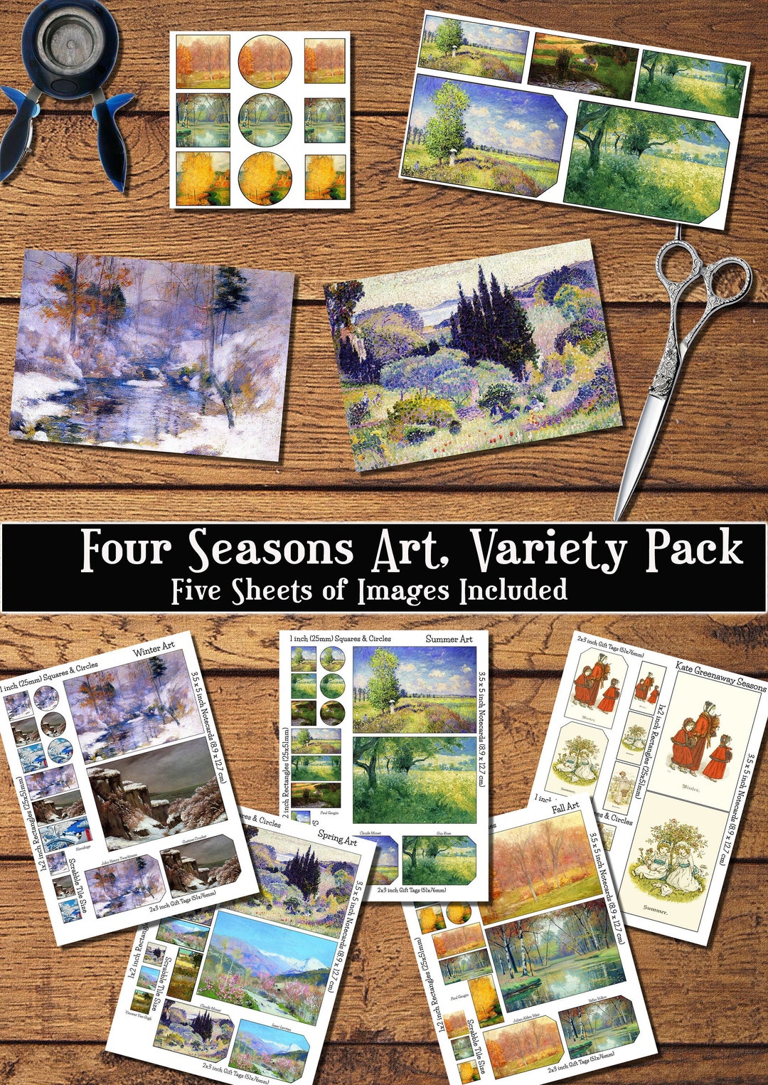 Four Seasons Art Prints Bundle Five Sheets Included - Etsy