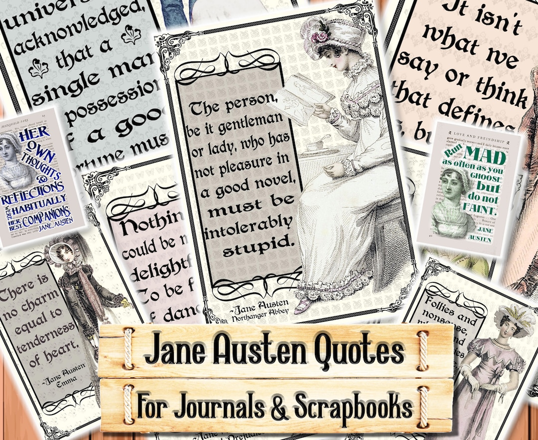 Jane Austen Quotes and Fashion, #3, Junk Journal Kit (digital Download ...