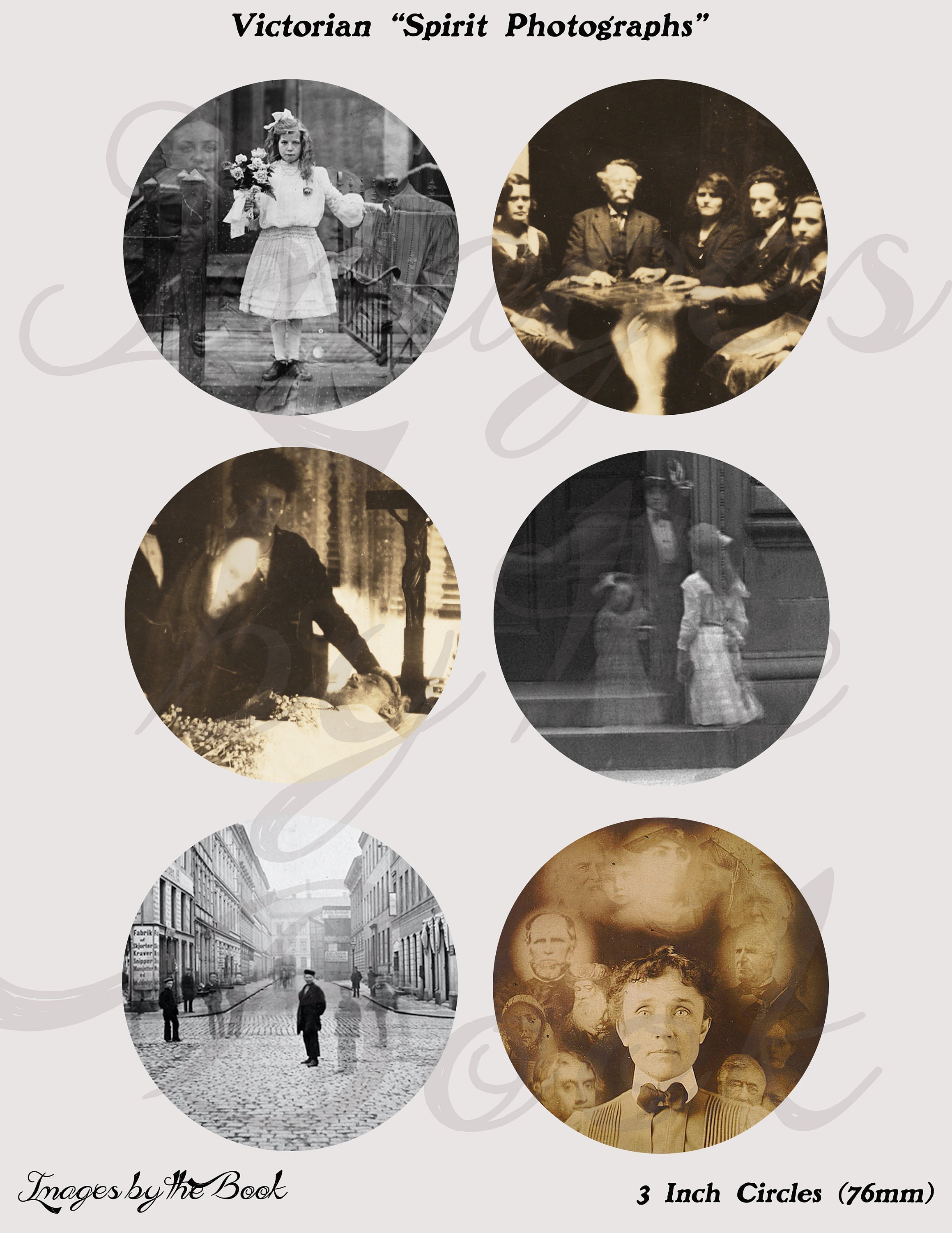 Victorian Spirit Photos Round images with 6 sizes included | Etsy