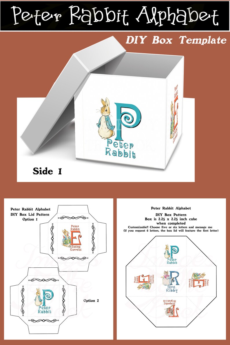 Beatrix Potter Letters Peter Rabbit Squares and Rectangles - Etsy