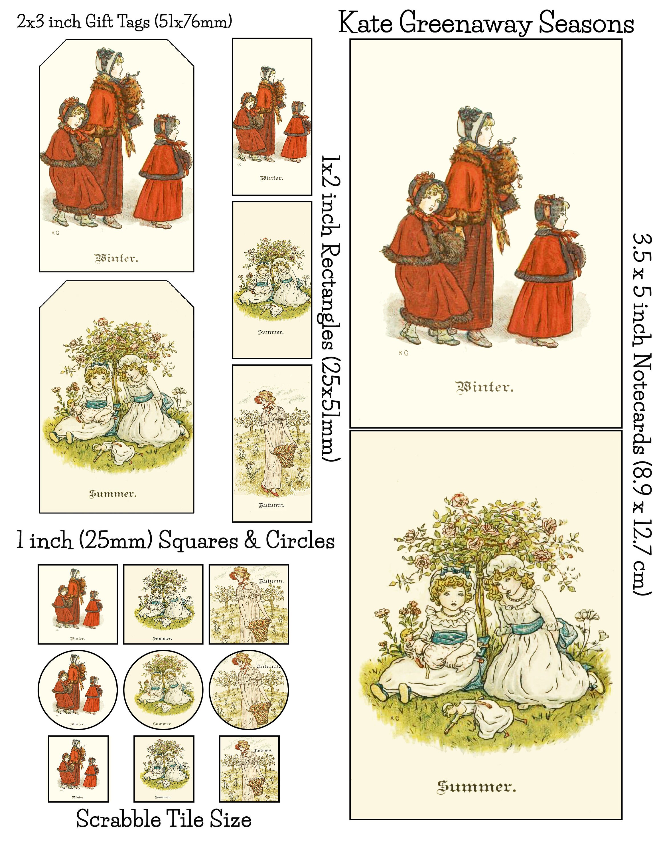 Four Seasons Art Prints Bundle Five Sheets Included. - Etsy