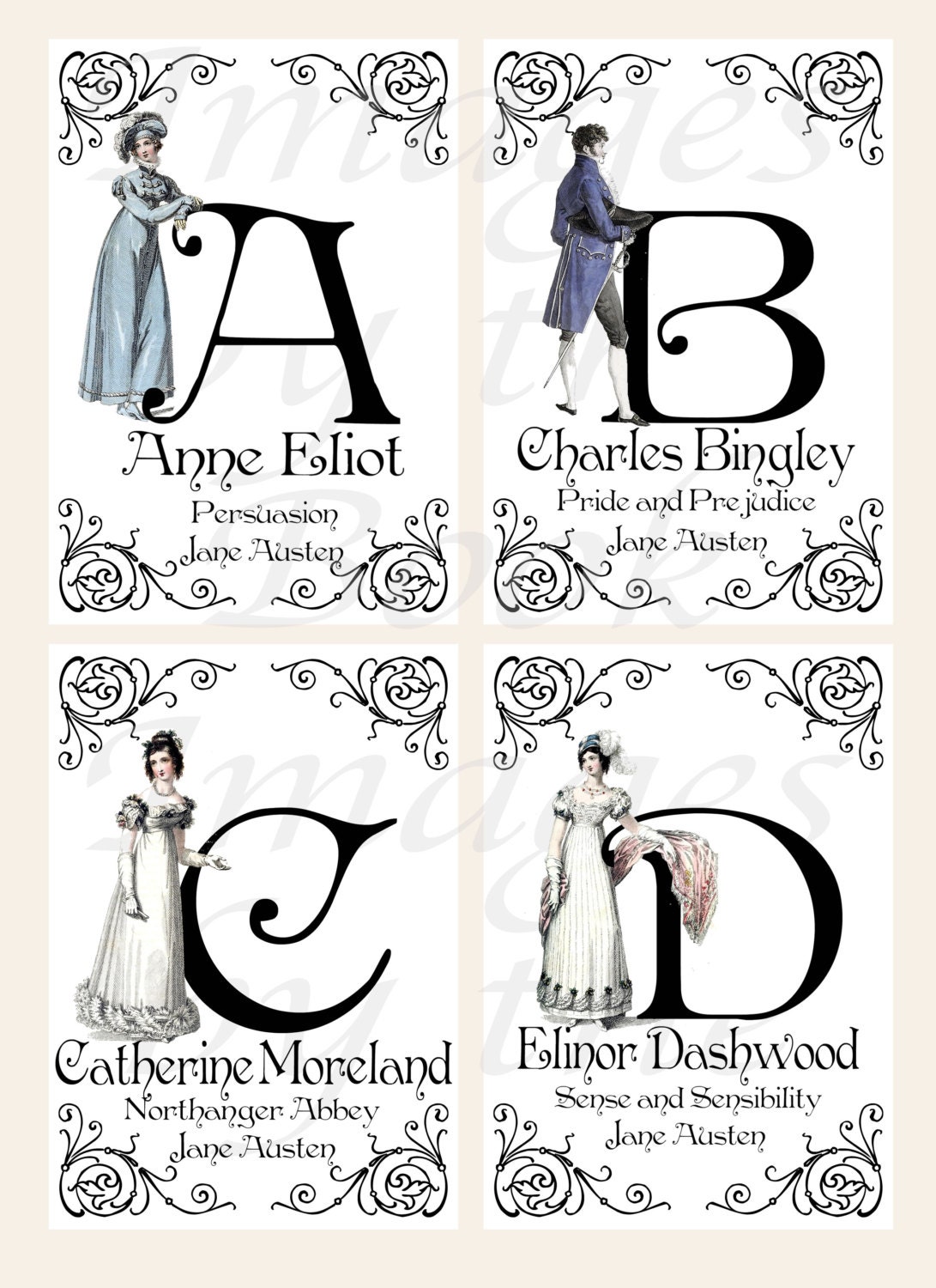 Jane Austen Letters Stationery Set Download and Print Upon - Etsy