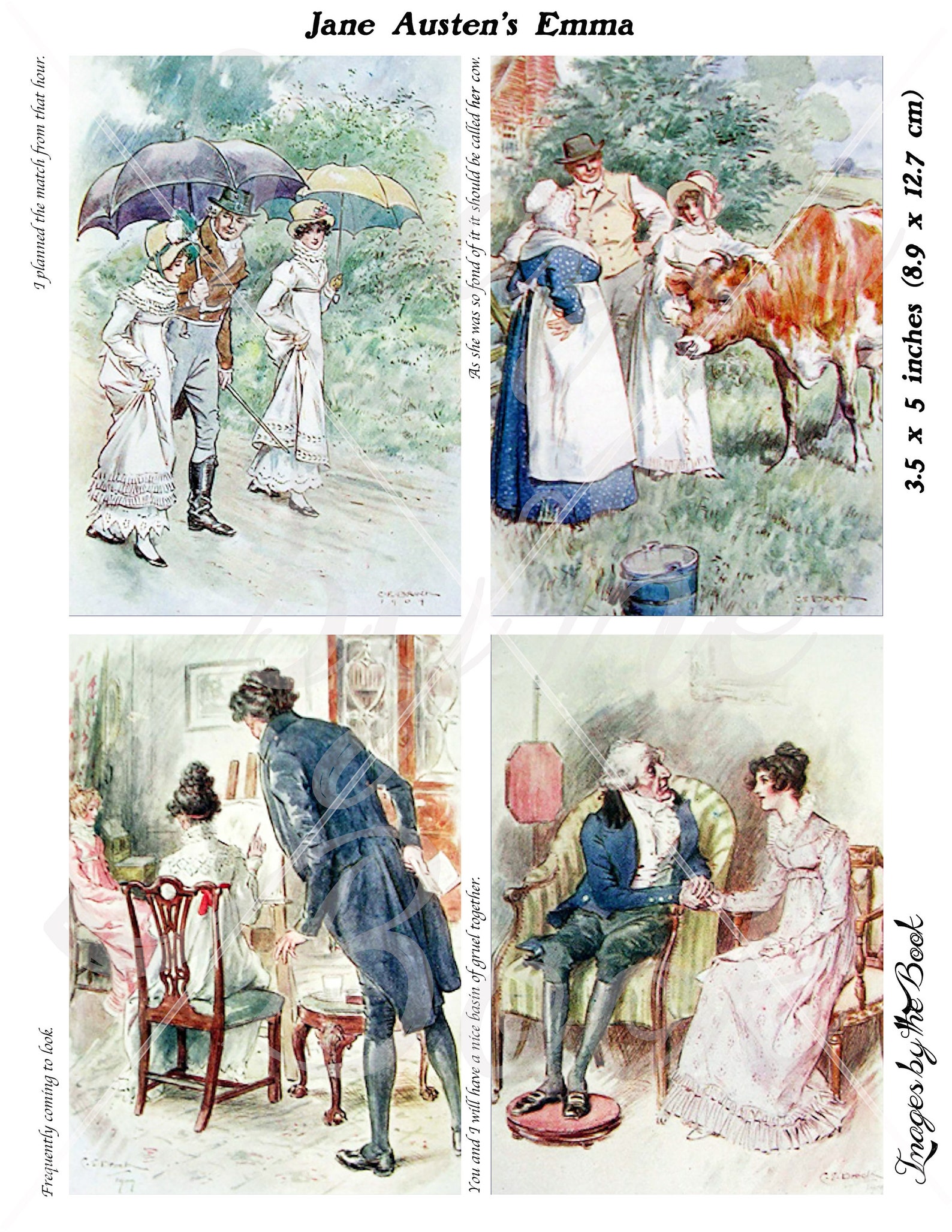 Jane Austen Illustrations, Emma, Stationery Set (digital Download) - Etsy