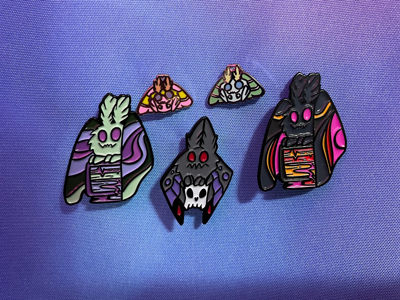 Skull Mothman Soft Enamel Pin - Etsy