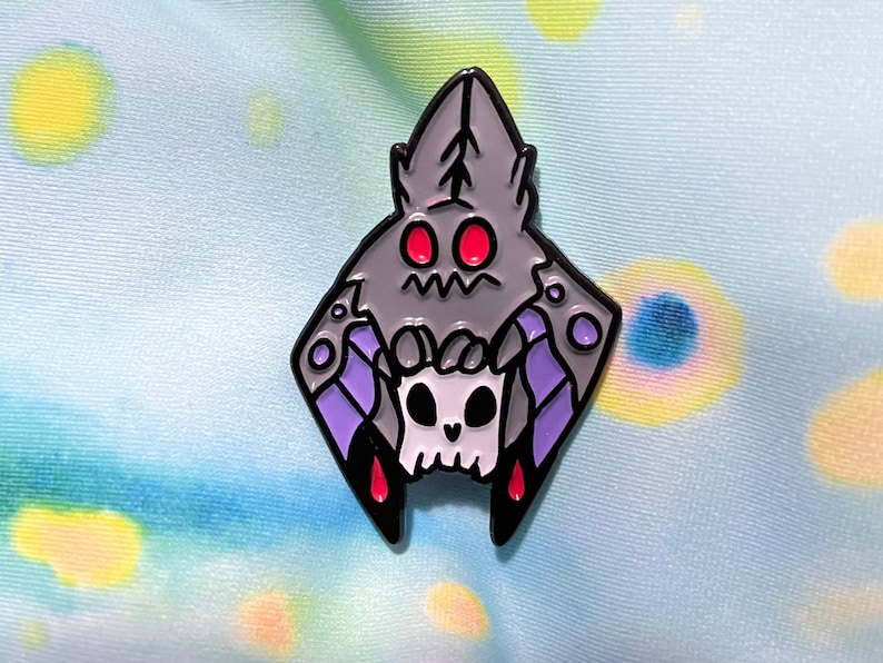 Skull Mothman Soft Enamel Pin - Etsy