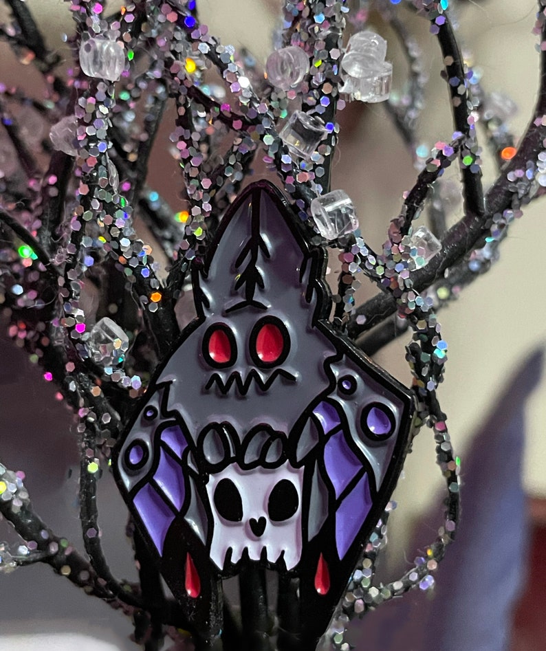 Skull Mothman Soft Enamel Pin - Etsy
