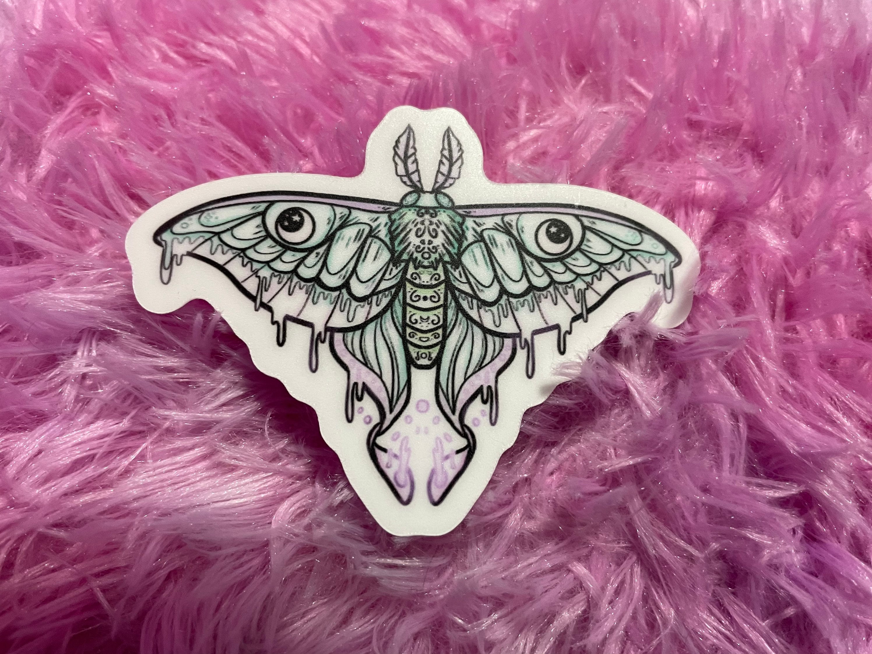 Glow in the dark pastel moth stickers | Etsy