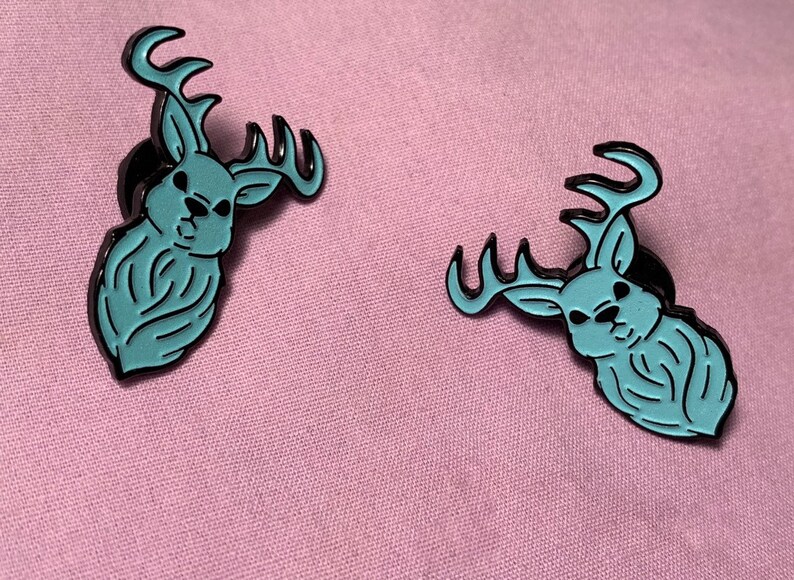 Glow-in-the-dark Cryptid Ghost Deer/ Stag Soft Enamel Pin | Etsy