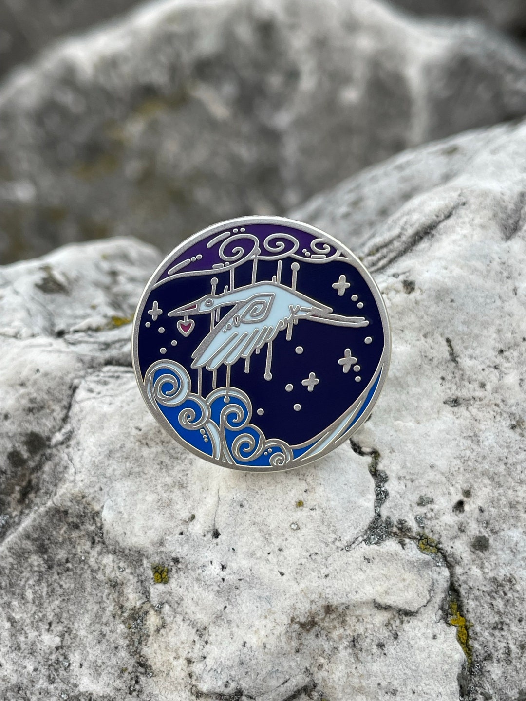 Migrating Stork Enamel Pin - Etsy