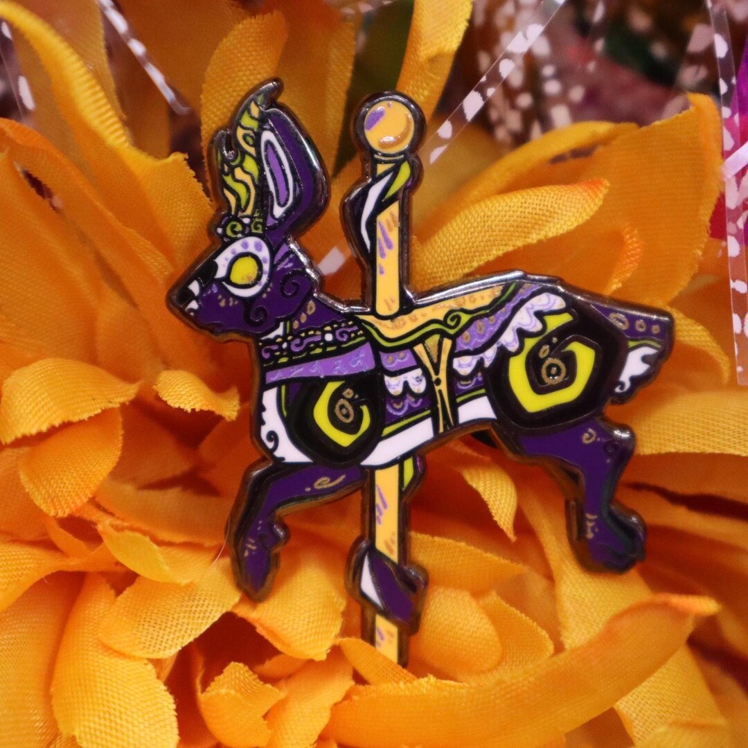 Non-binary Flag Jackalope Cryptid Carousel Enamel Pin - Etsy