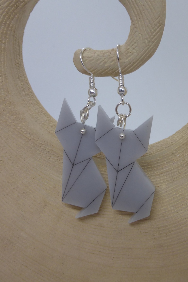 Origami Cat Earrings - Etsy