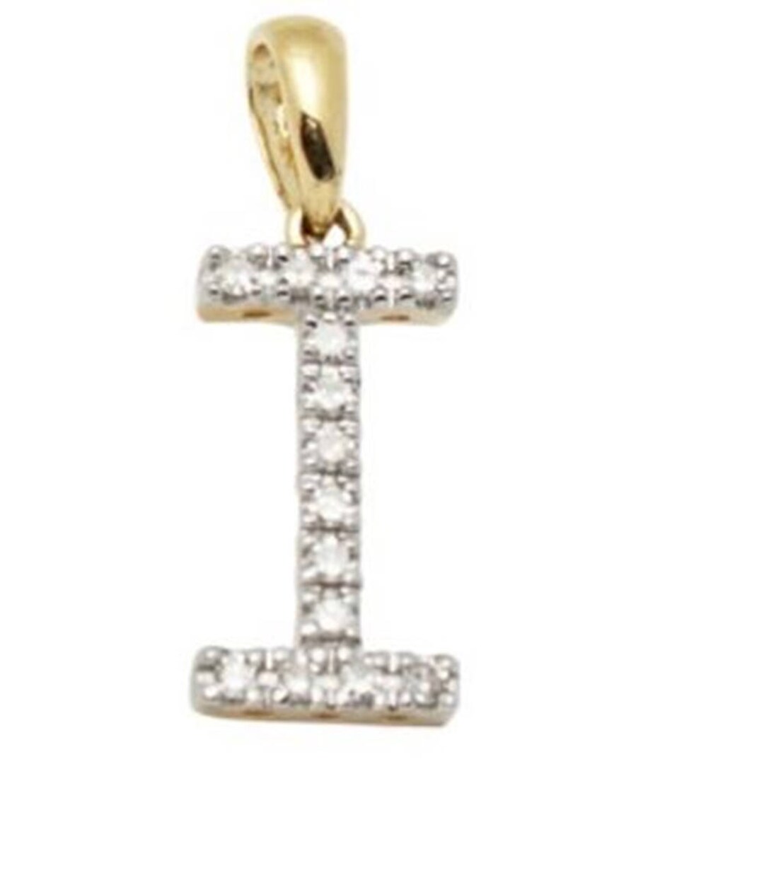 Large 14k Solid Gold and Diamond - Letter I - 14mm - Etsy