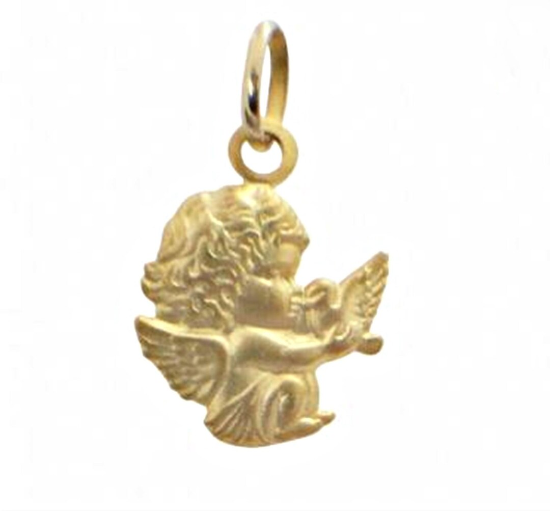 14k Gold Cupid Charm of Love, 14k Gold Cherub,14k Gold Angel, 14k ...