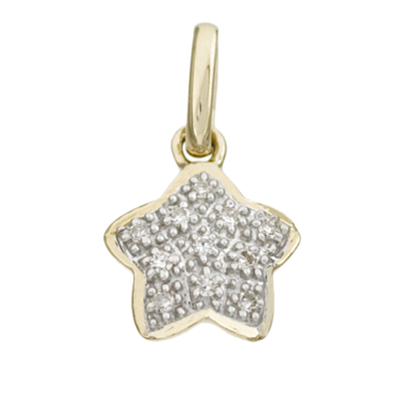 14k Gold Diamond Star Charm Diamond Celestial Star Charm - Etsy