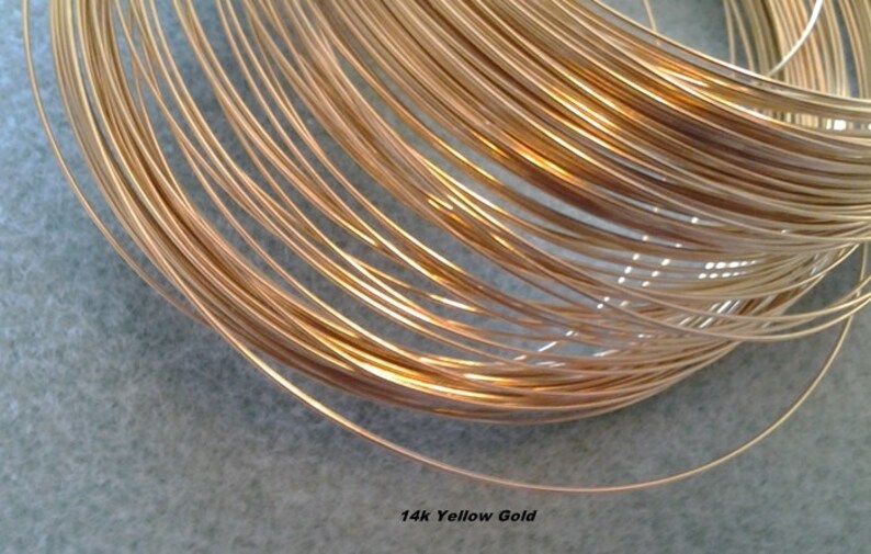 22 Gauge 14k Solid Rose, Yellow or White Gold Round Wire, 100% Recycled ...